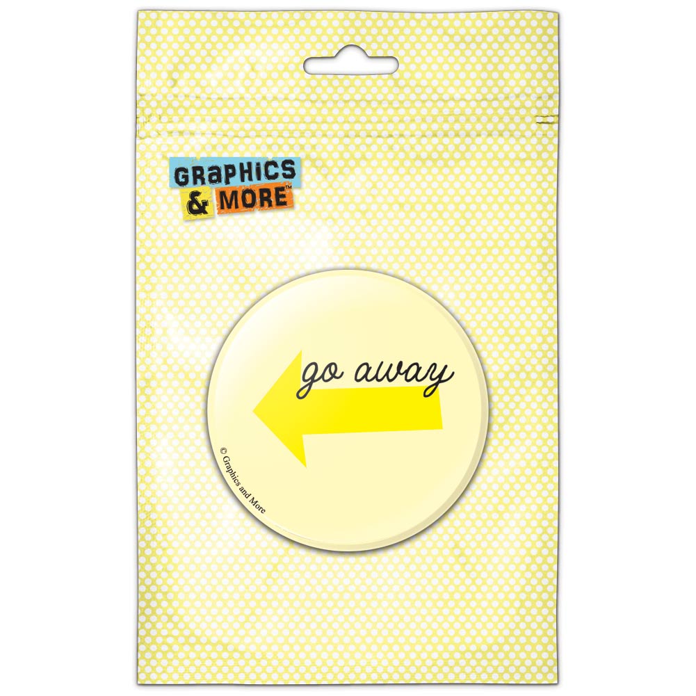 Go Away Arrow Yellow Pinback Button Pin Badge - Walmart.com