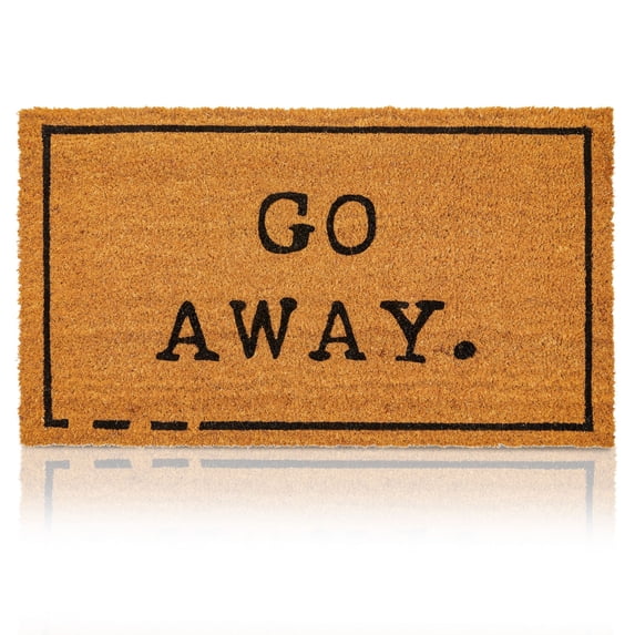 Funny 'Go Away' Doormat, Natural Coco Coir Welcome Mat for Outdoor ...
