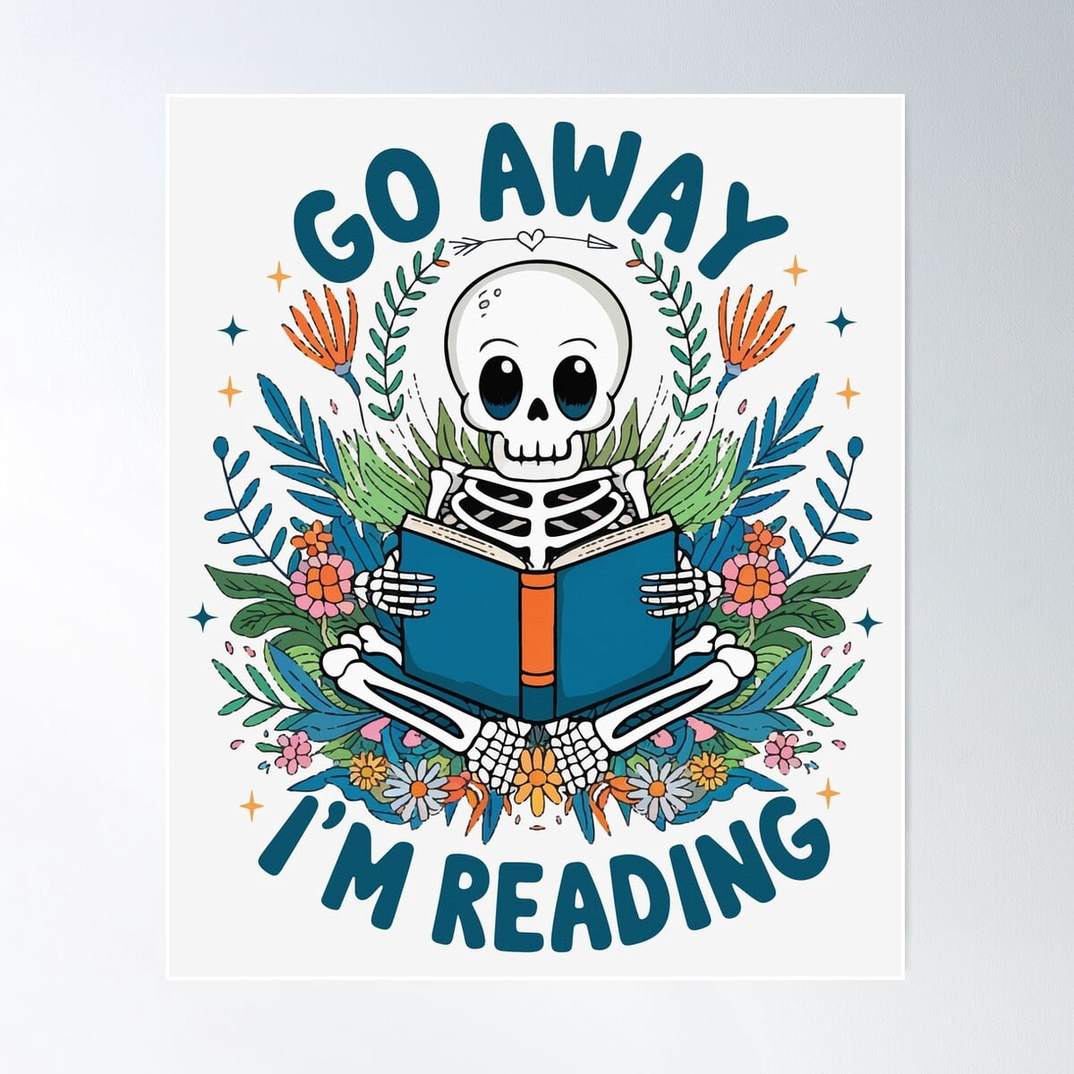 Go Away I'M Reading Poster Wall Art, Modern Wall Decor For Living Room ...