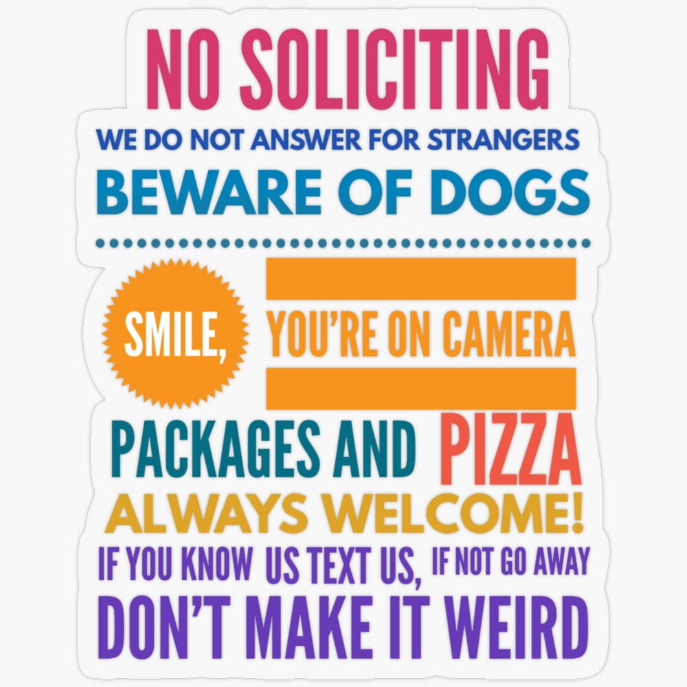 Go Away No Soliciting House Dã©Cor Decoration Outdoor Sticker ...