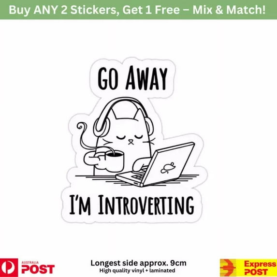 Go Away Sticker Phone Decal Water Bottle Stickers Car Decals, Laptop ...