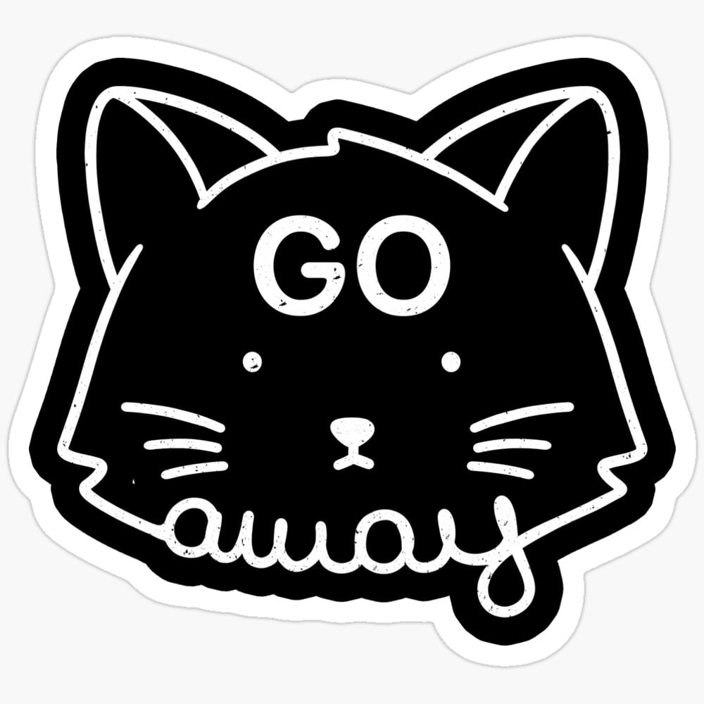 Go Away Sticker Phone Decal Water Bottle Stickers Car Decals, Laptop ...