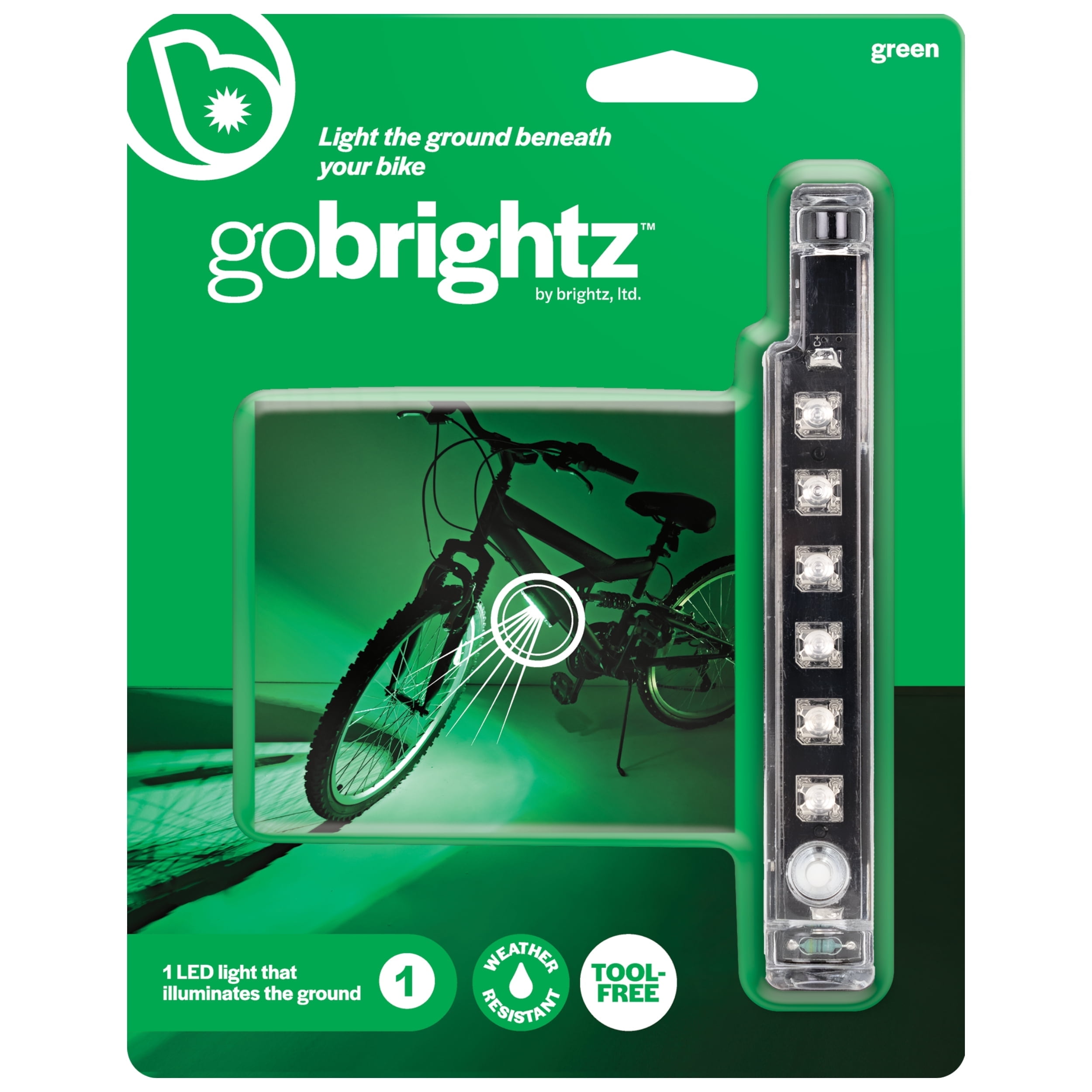 Brightz, LED Bike Frame Light, 4 Light Modes, Green - Walmart.com