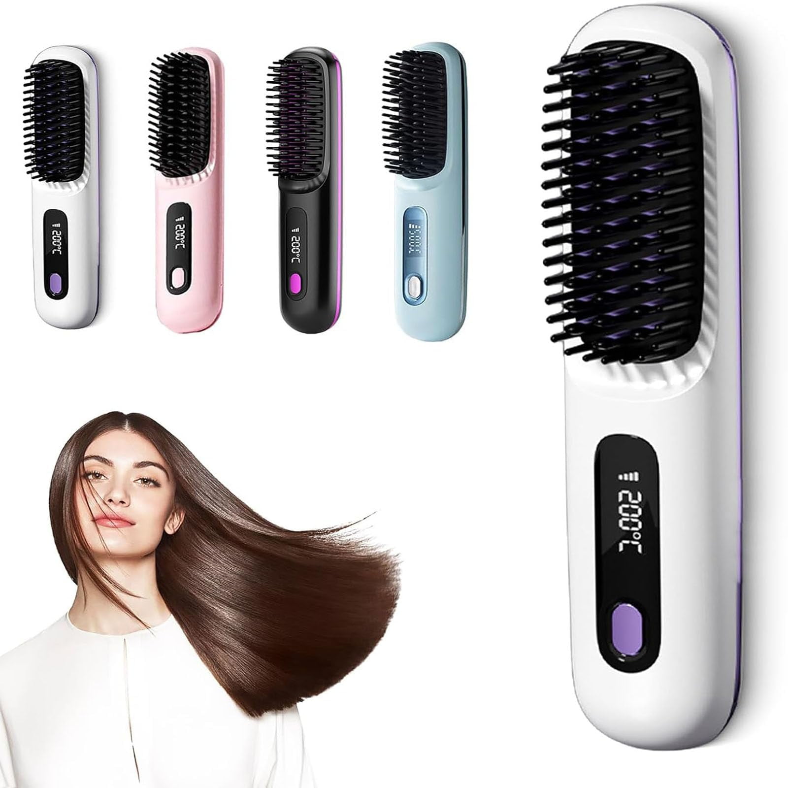 Go Brush Pro, Portable Straightener Brush, Rechargeable Gobrush Pro ...