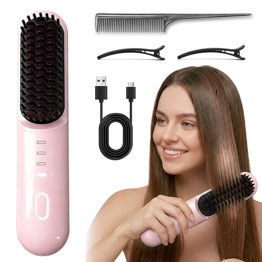 Go Brush Pro for Short Hair - 2026 Upgraded Cordless Straightening ...