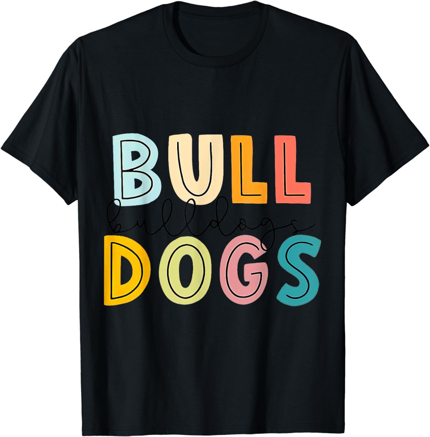 Go Bulldog Football School Spirit Team Mascot Game Pawprint T-Shirt ...