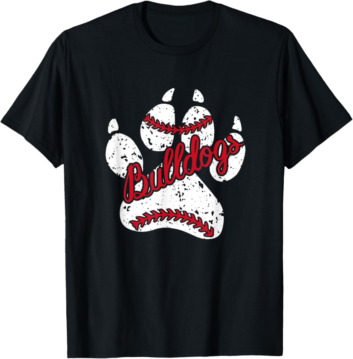 Go Bulldogs Pawprint School Mascot Spirit Baseball Unisex Men Women T ...