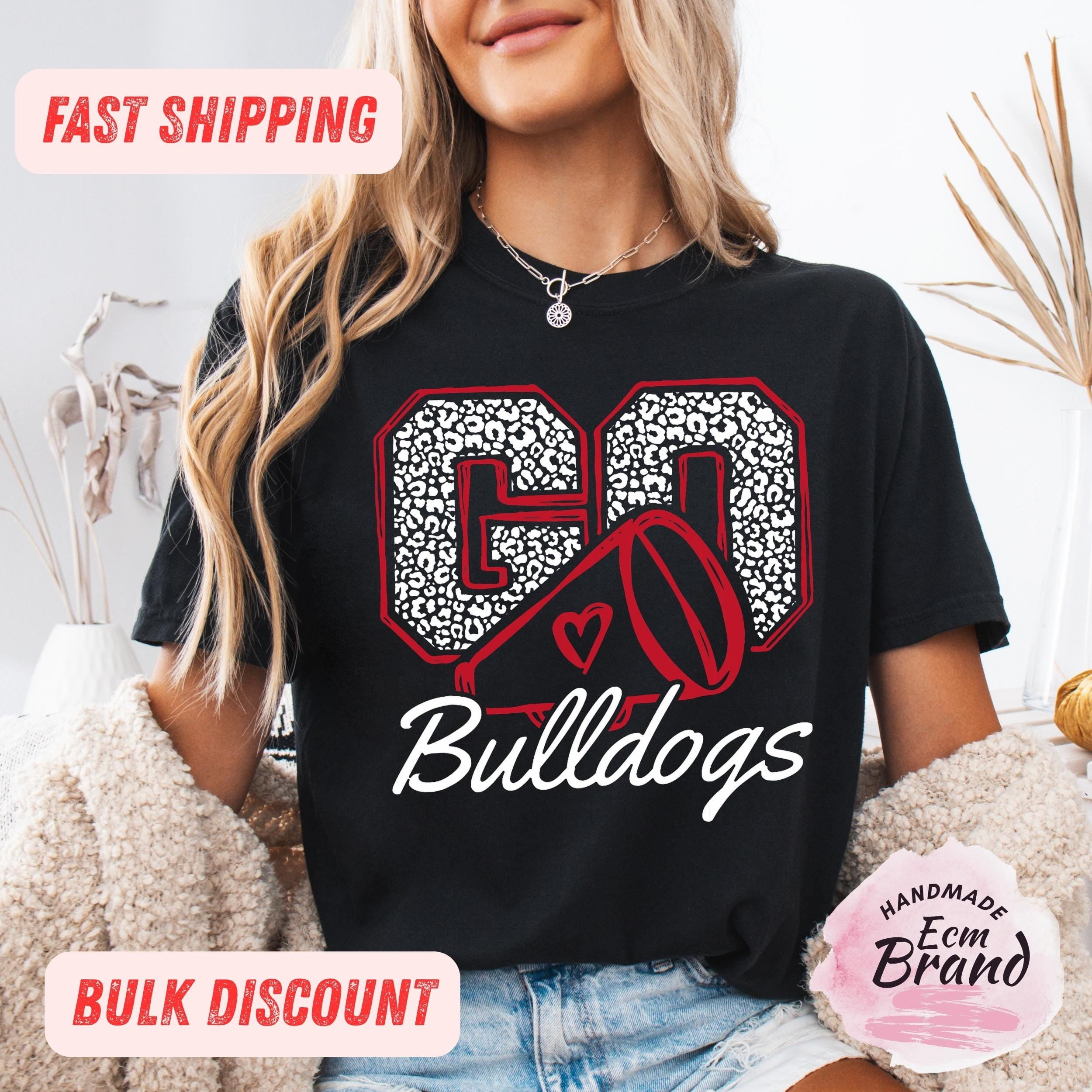 Go Bulldogs T-Shirt, Football Bulldogs T Shirt for Women, Cute Team ...