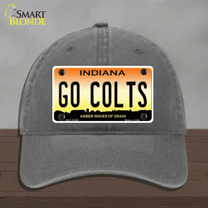 Go Colts Novelty License Plate Hat Tag Unconstructed Cotton Charcoal ...