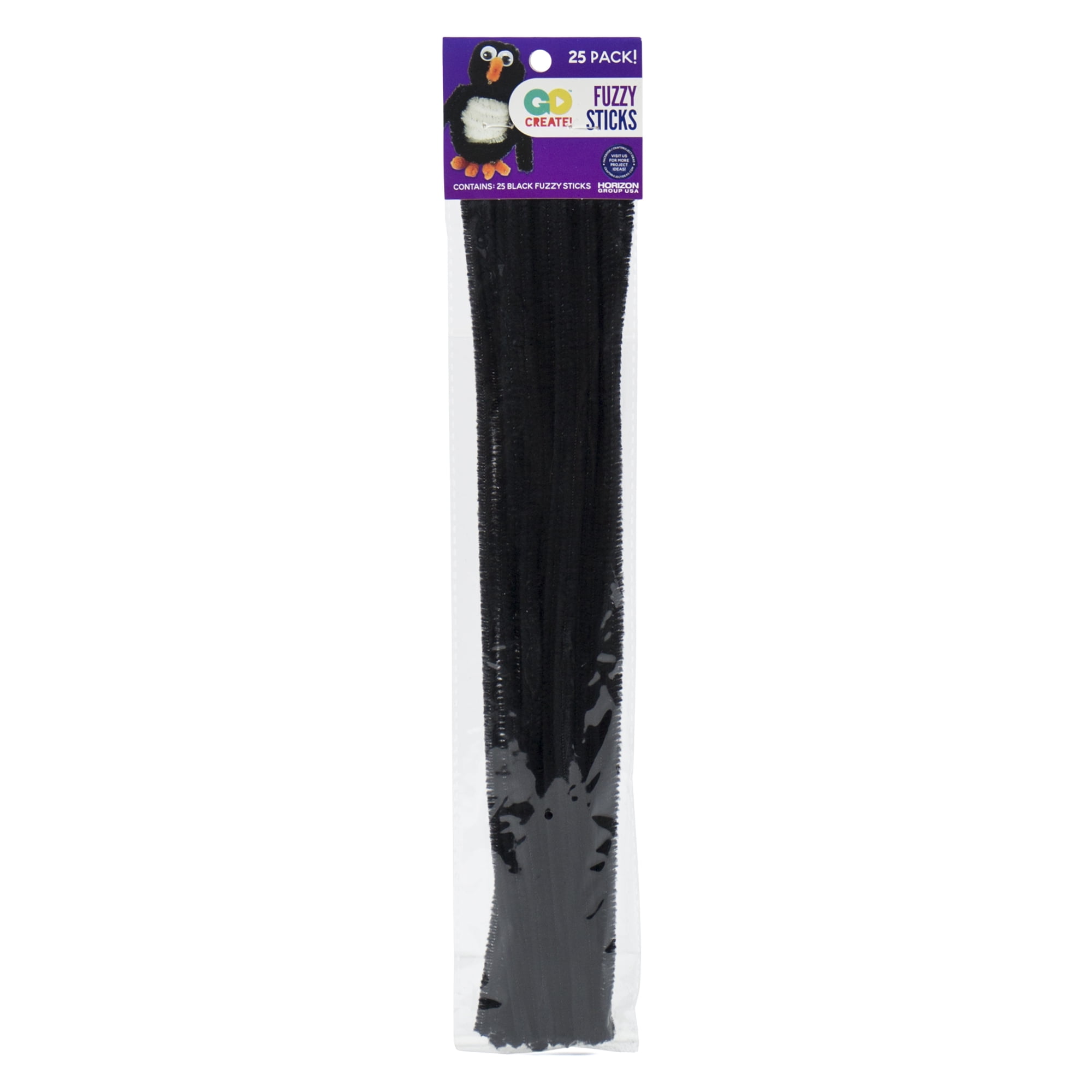 Go Create Black Fuzzy Polyester Sticks, 25-Pack, Craft Sticks - Walmart.com