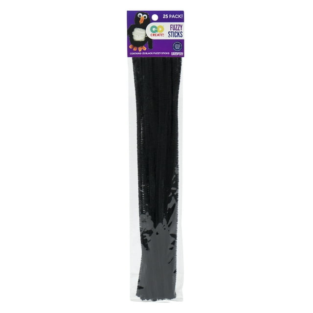 Go Create Black Fuzzy Polyester Sticks, 25-Pack, Craft Sticks - Walmart.com