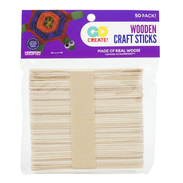 Go Create Wooden Craft Sticks, 50-Pack Real Wood Craft Sticks - Walmart.com