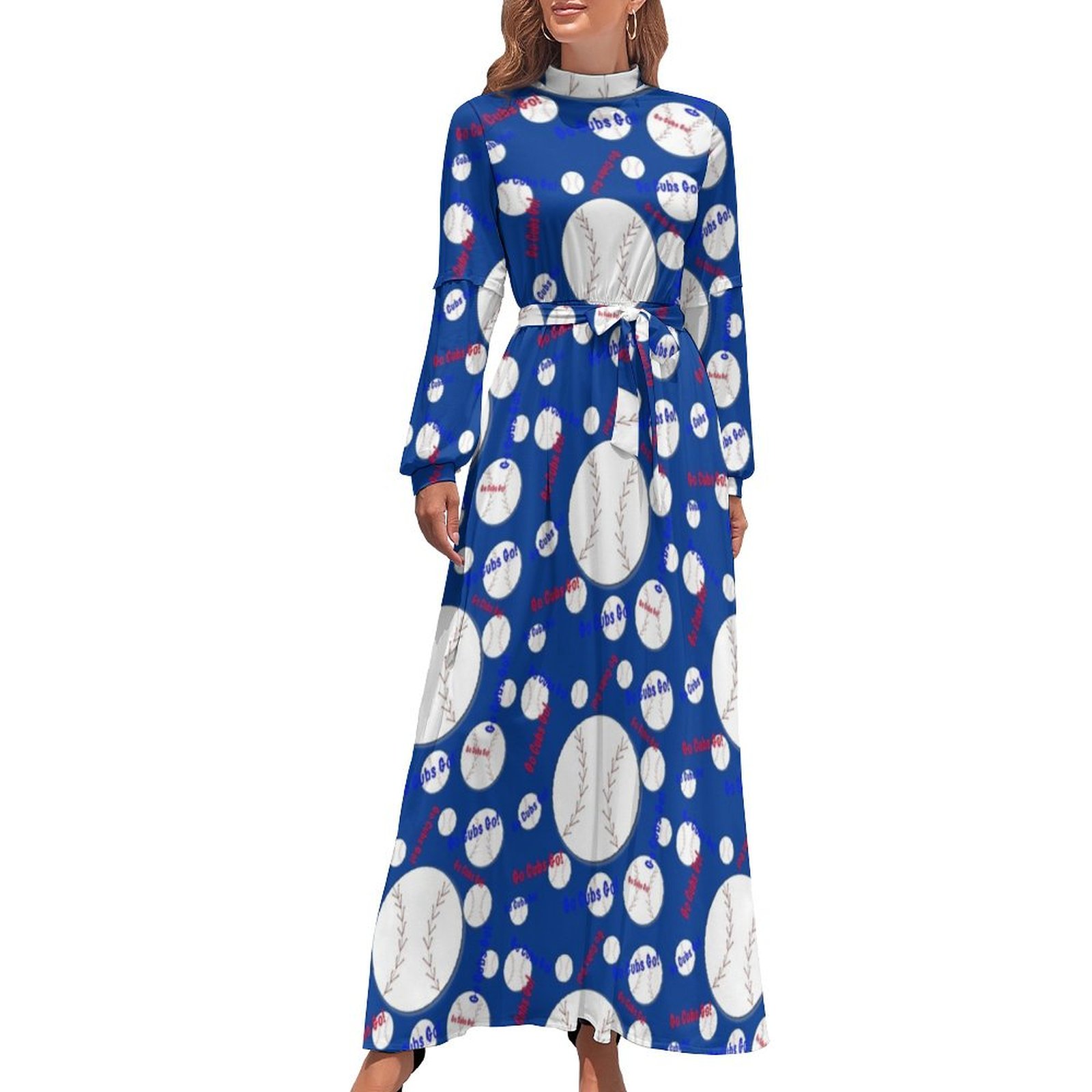 Go Cubs Go! Baseball Long Dress dress dresses Elegant gowns - Walmart.com