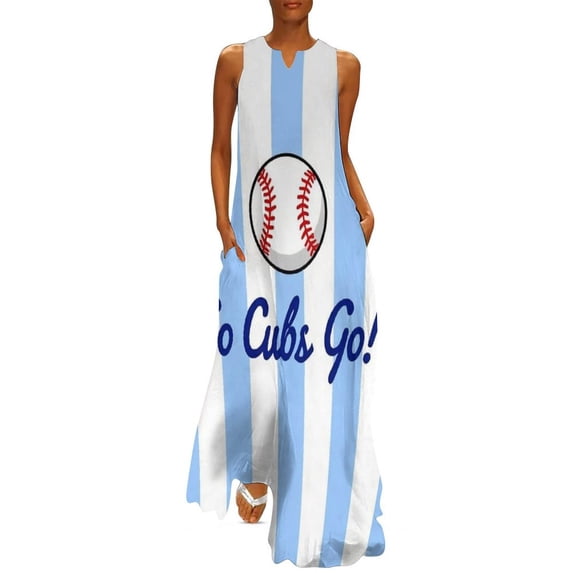 Go Cubs Go Pinstripes Long Dress Women's summer dress women's evening ...