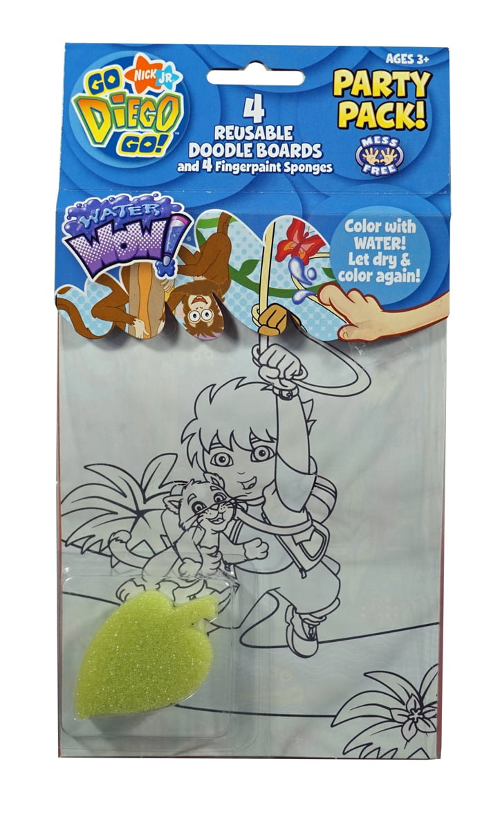 Go Diego Go - 4 Reusable Doodle Boards & 4 Fingerpaint Sponges - Diego ...