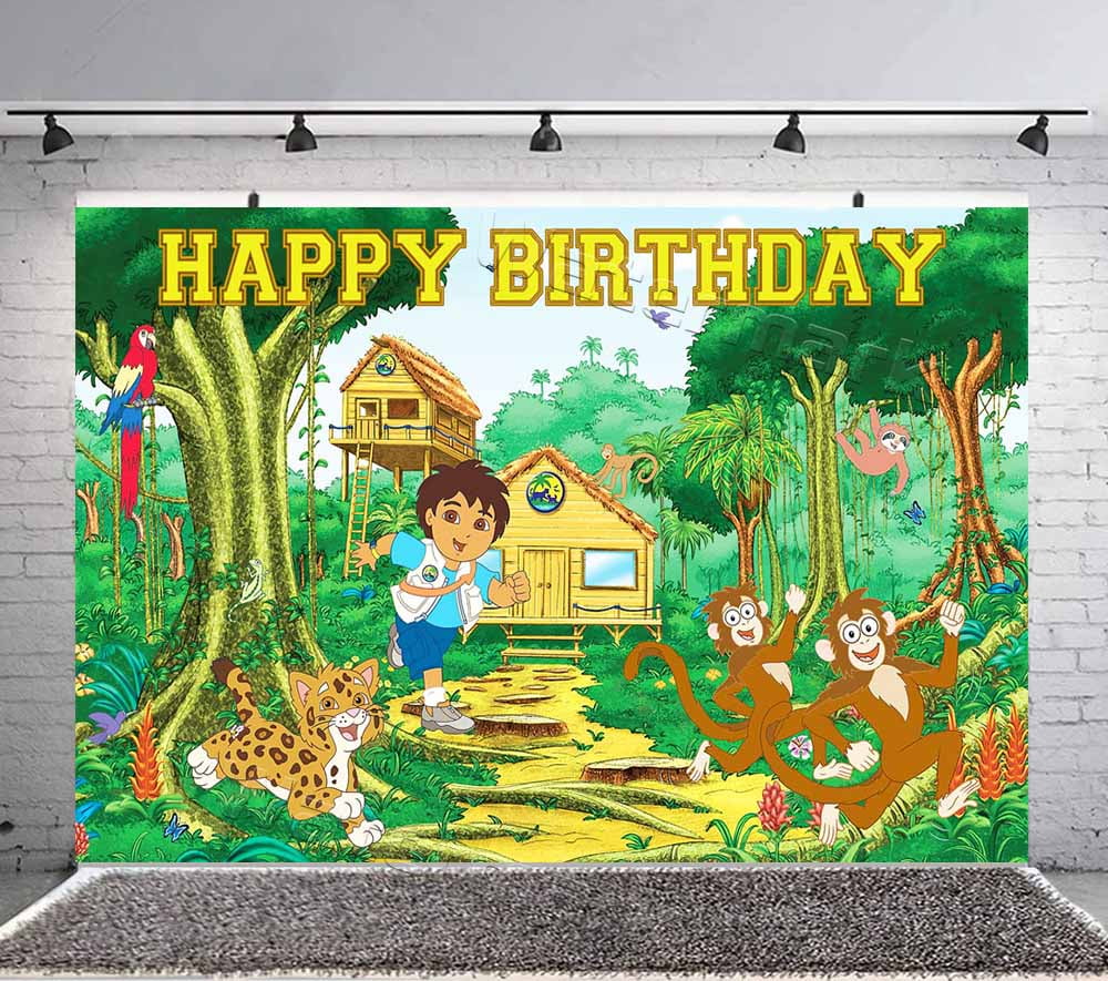 Go Diego Go Backdrop Banner Party Supplies Birthday Decorations ...