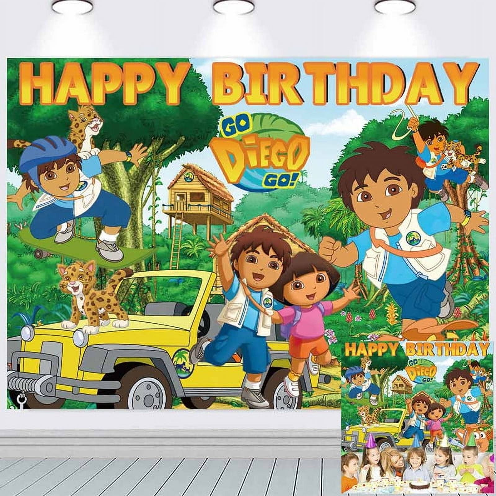 Go Diego Go Backdrop Banner Party Supplies Post Birthday Decorations ...