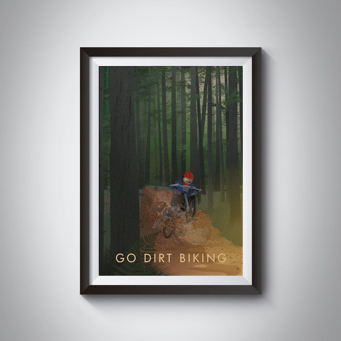 Go Dirt Biking Art Print, Motocross, Motorcycle Racing, Off-Roading ...