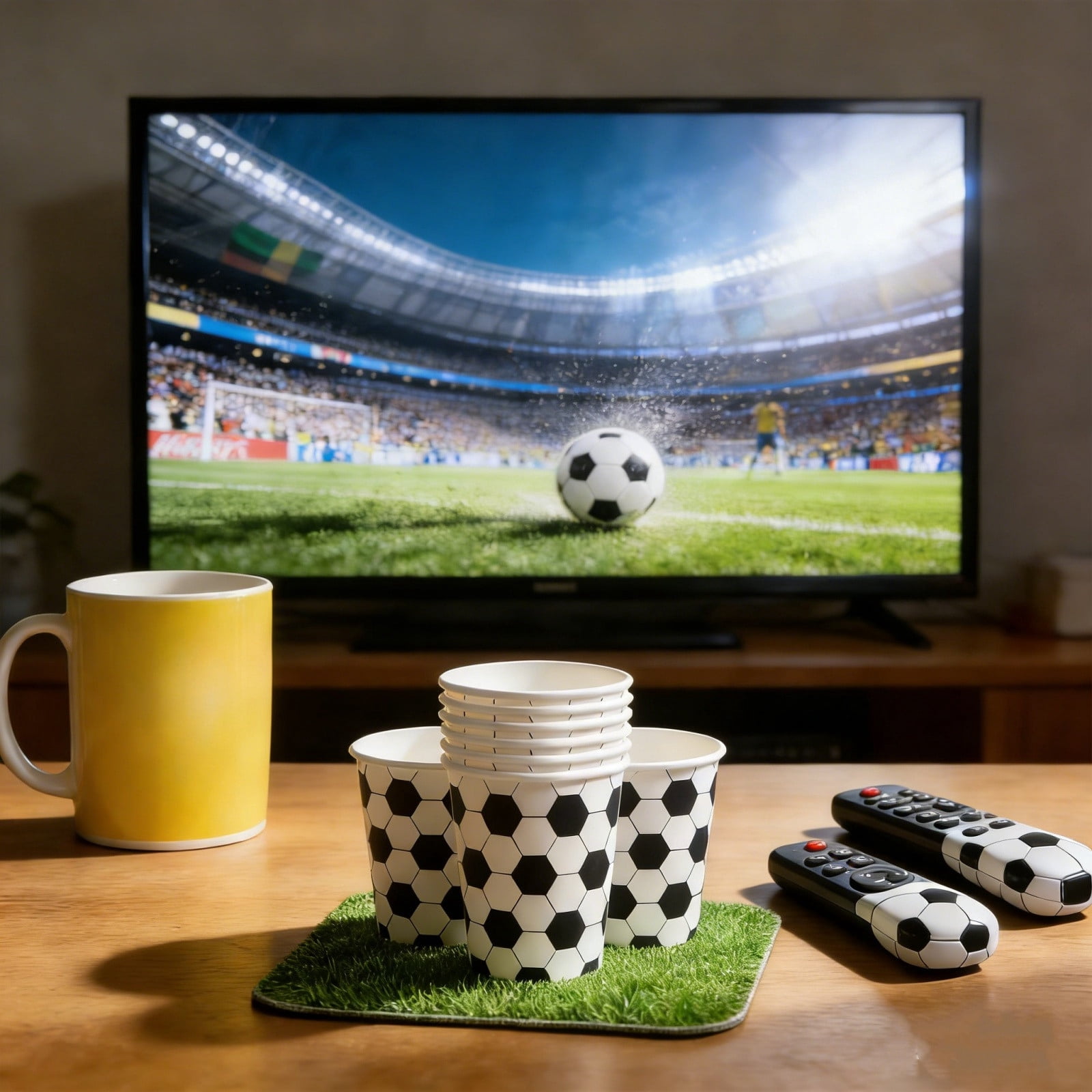 To Go Disposable Paper Cups,Football Theme Multicolor Party Cups for ...