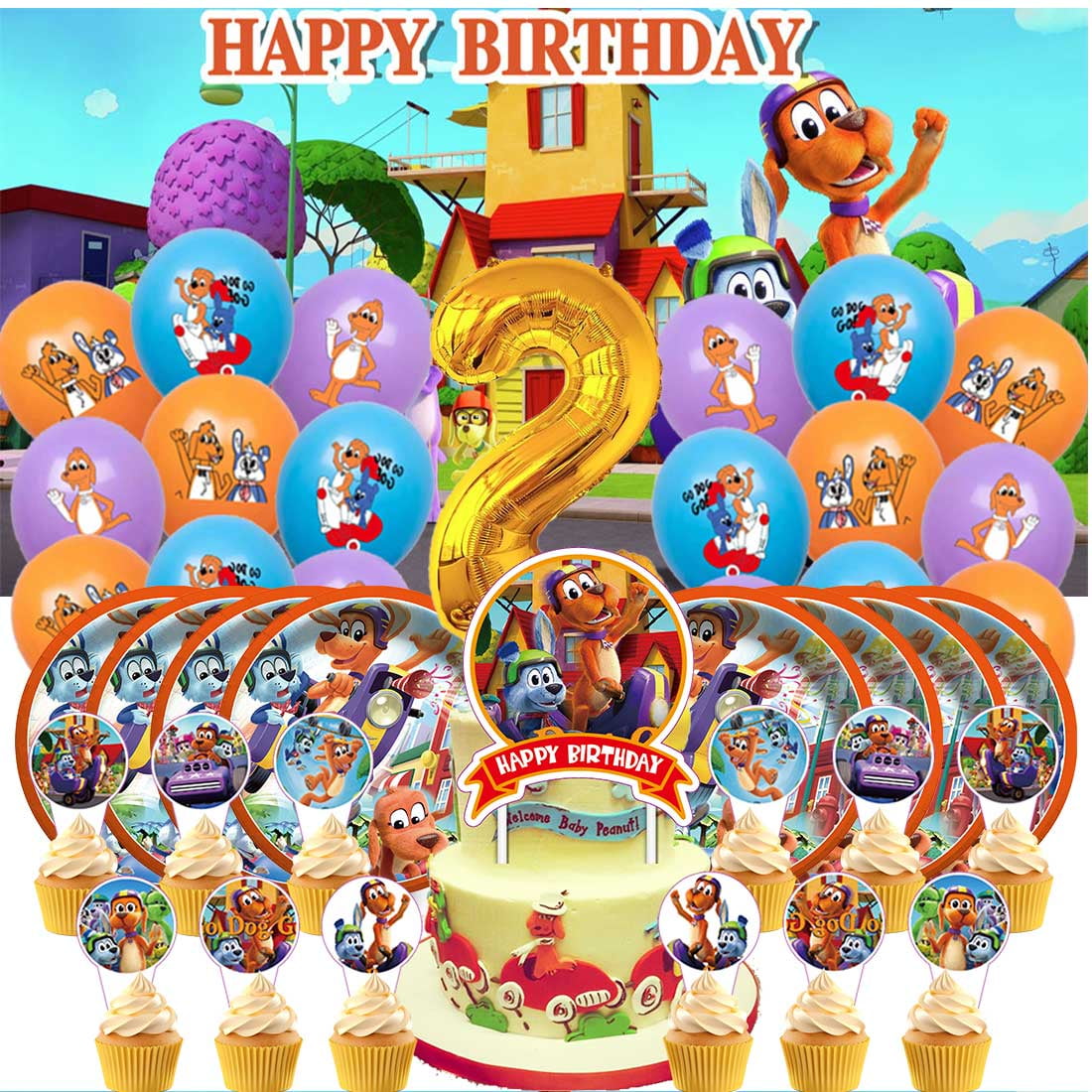 Go Dog Go Balloons Party Supplies 2nd Decor Tableware Birthday Cake ...