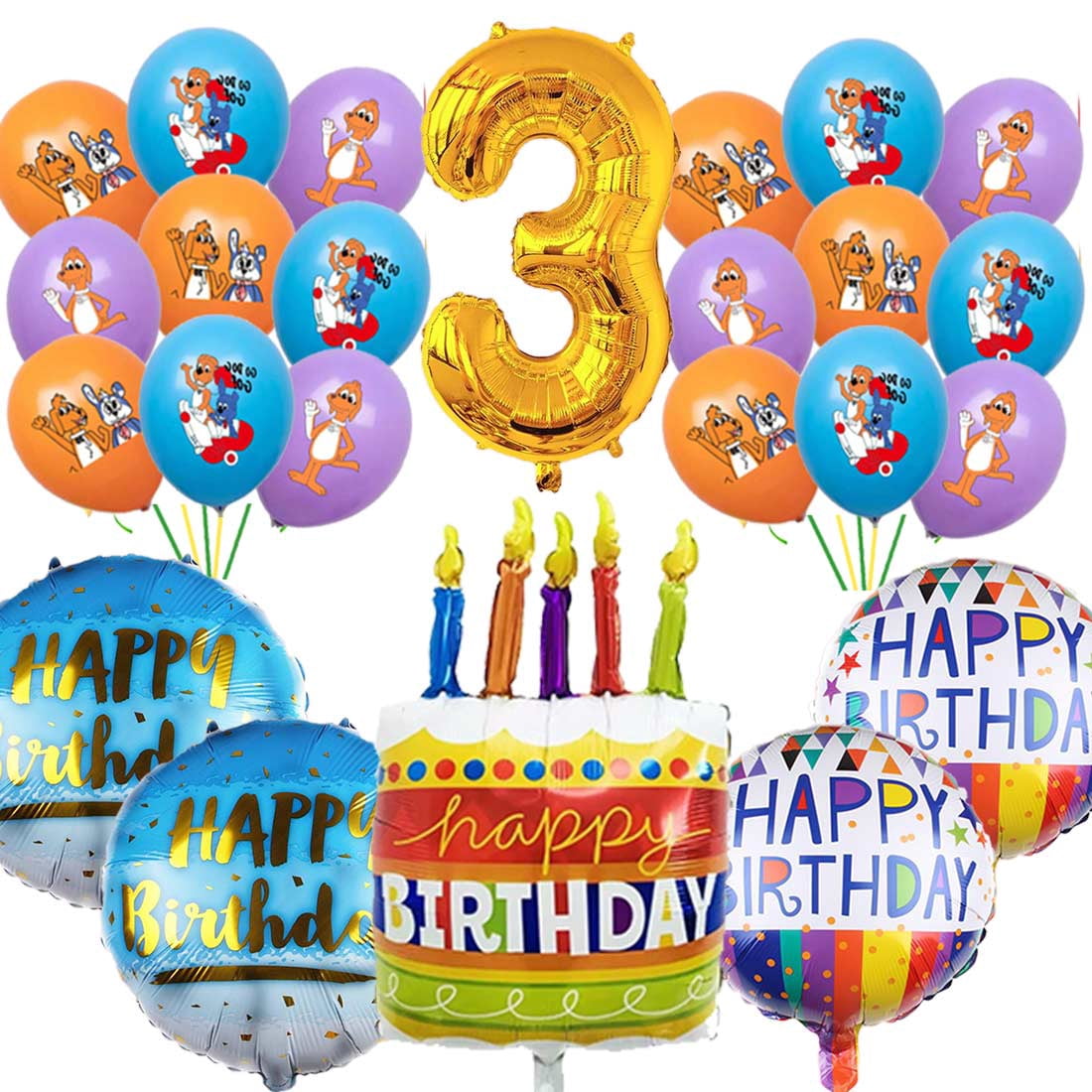 Go Dog Go Balloons Party Supplies 3rd Big Number Decorations Decor Kit ...