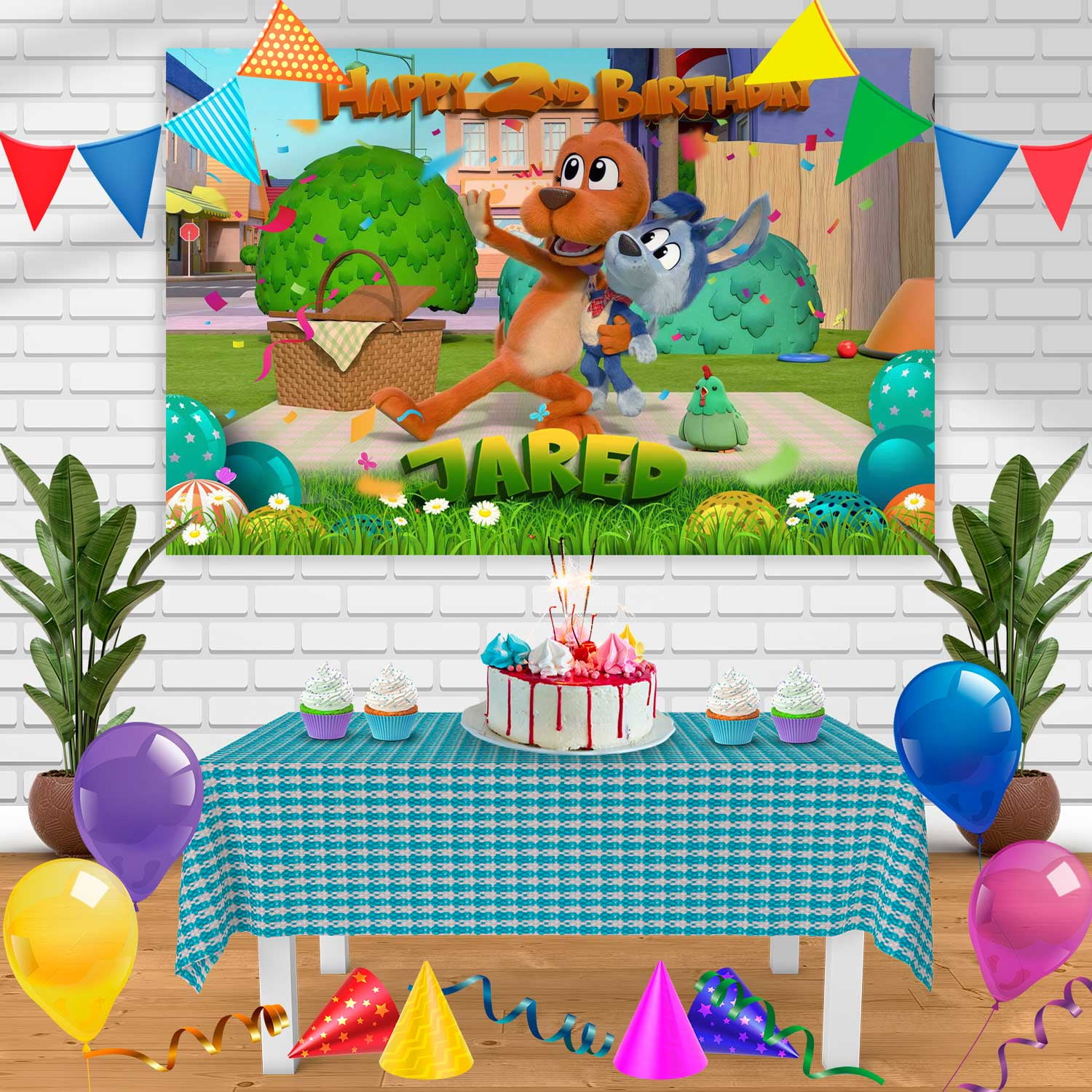 Go Dog Go Birthday Banner Personalized Party Backdrop Decoration 60 x ...