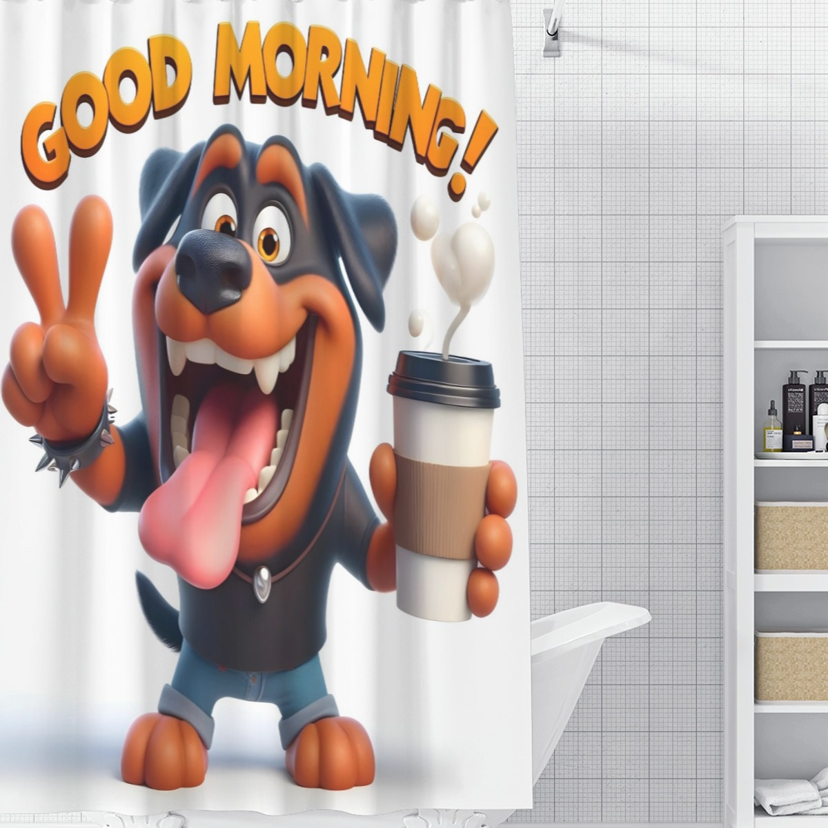 Go Dog Go Shower Curtain 35*70.8 Inches Waterproof And Durable Vivid ...