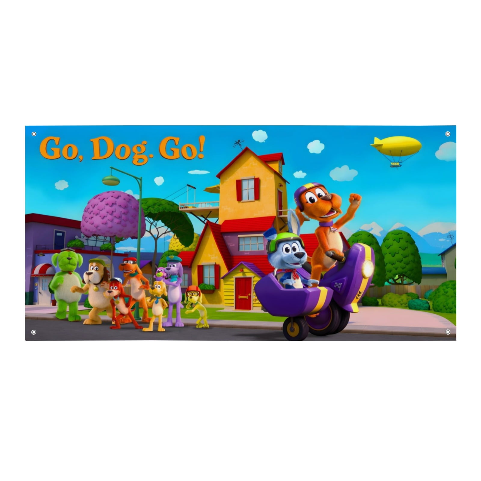Go Dog Go-Theme Backdrops Banner Birthday Party Decor Supplies ...