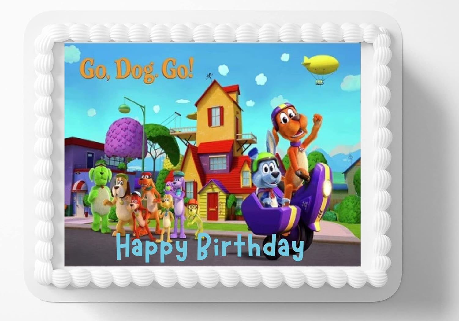 Go Dogs Go Edible Image Edible Birthday Cake Topper Frosting Sheet ...