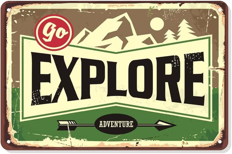 Go Explore Forest Adventure Metal Aluminum Signs Design - Camping Store ...
