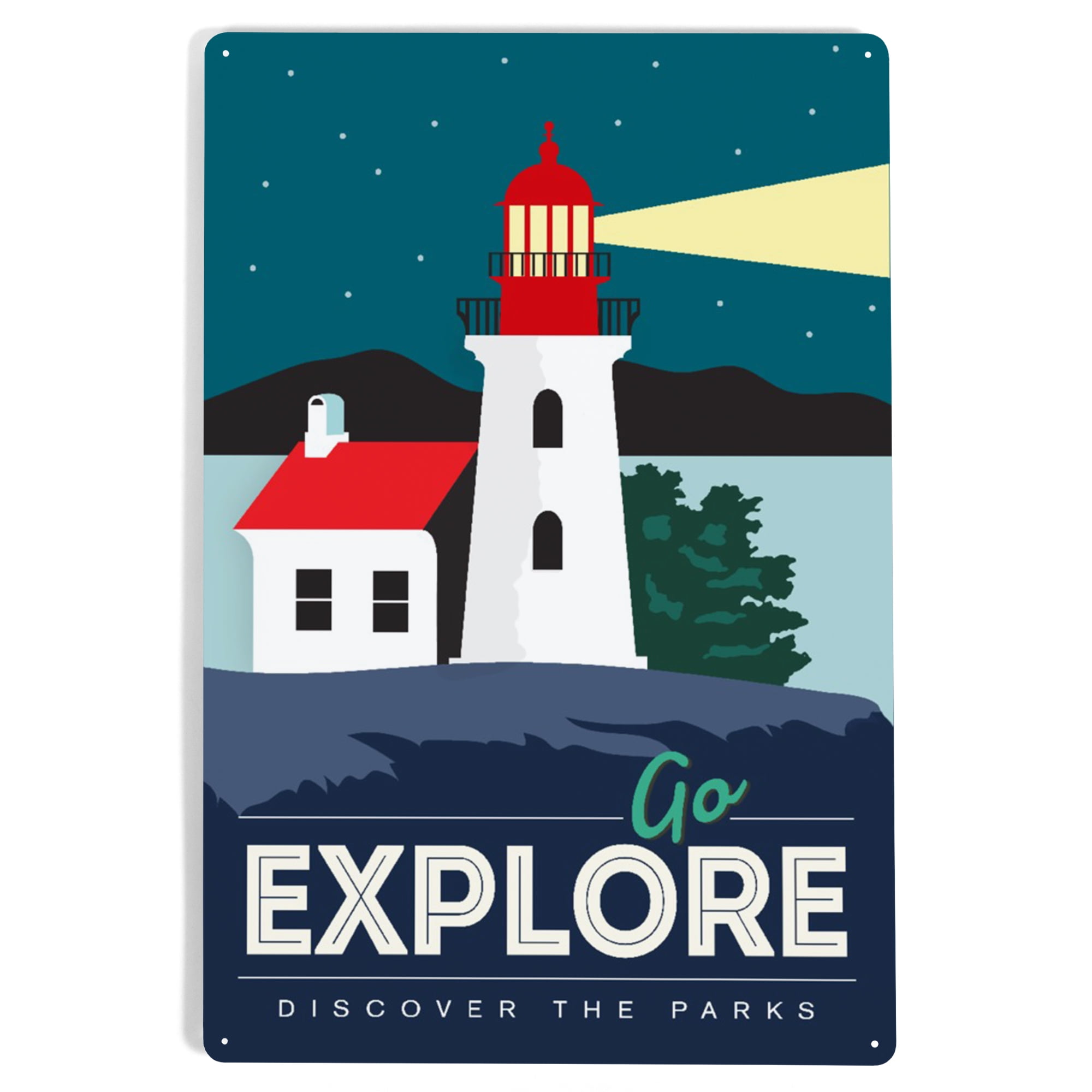 Go Explore (Lighthouse), Discover the Parks, Vector Style (12x18 ...