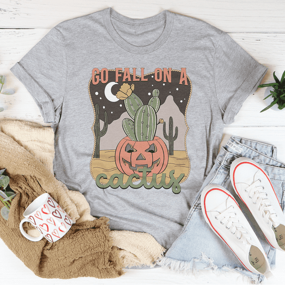 Go Fall On A Cactus Tee Black S Peachy Sunday T-Shirt - Walmart.com