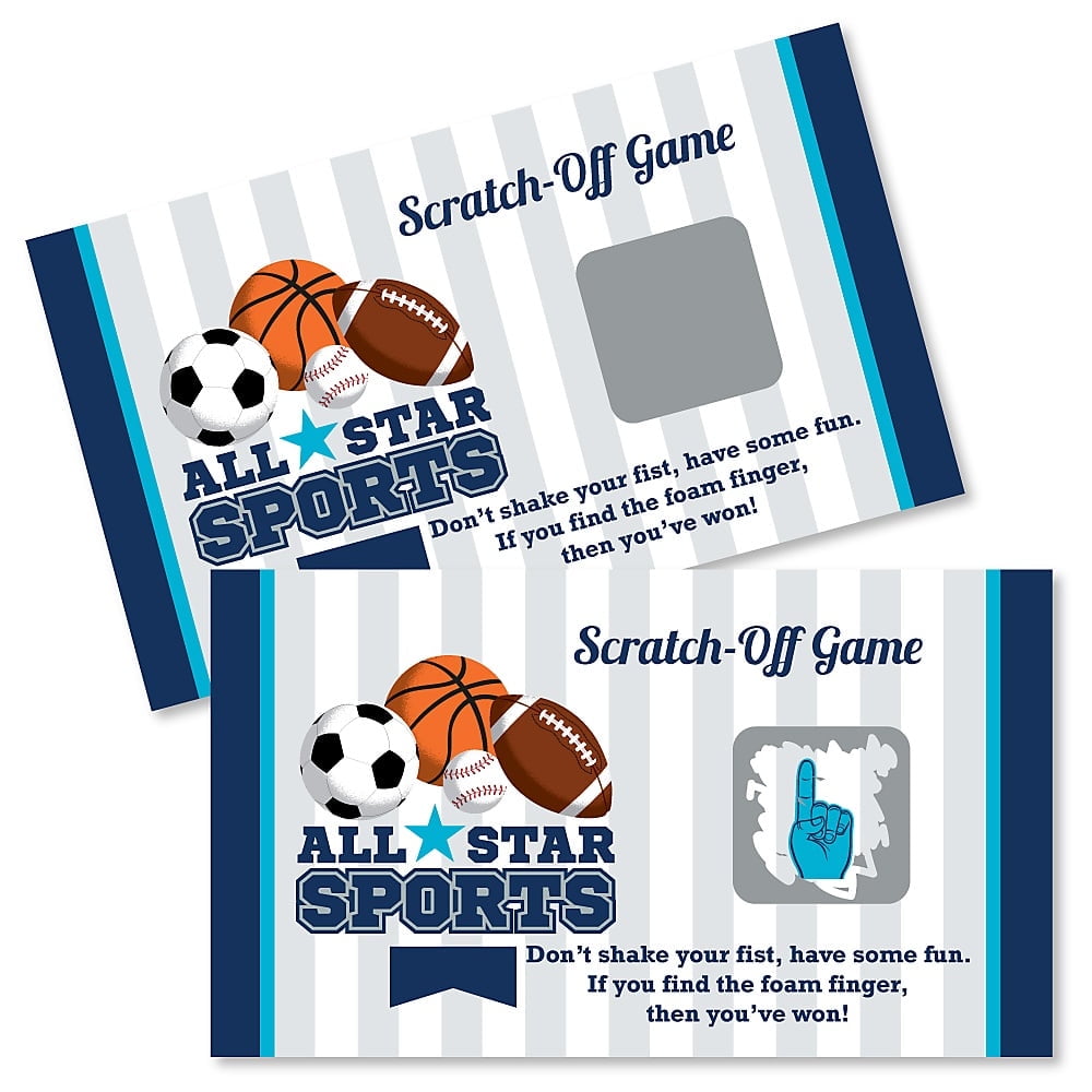 Go, Fight, Win - Sports - Baby Shower or Birthday Party Scratch Off ...