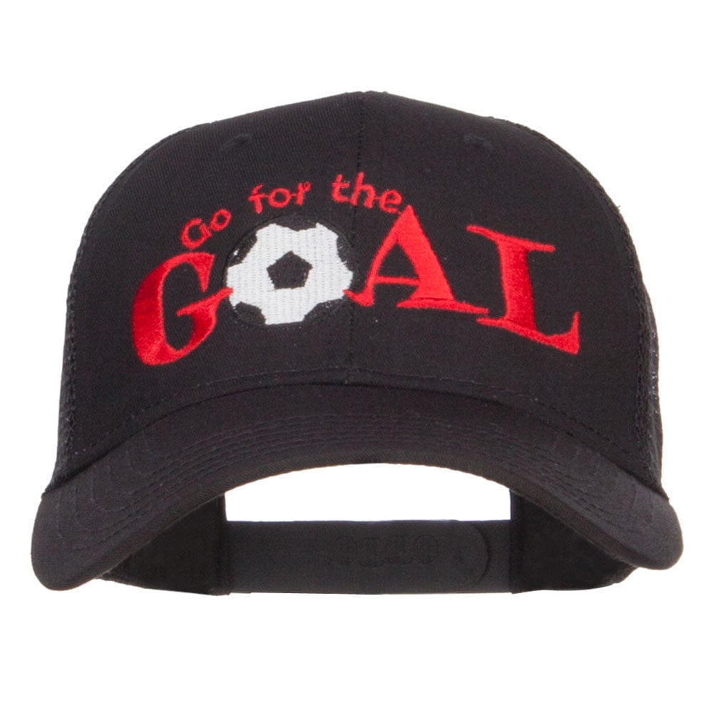 Go For Goal Embroidered Trucker Cap - Black OSFM - Walmart.com