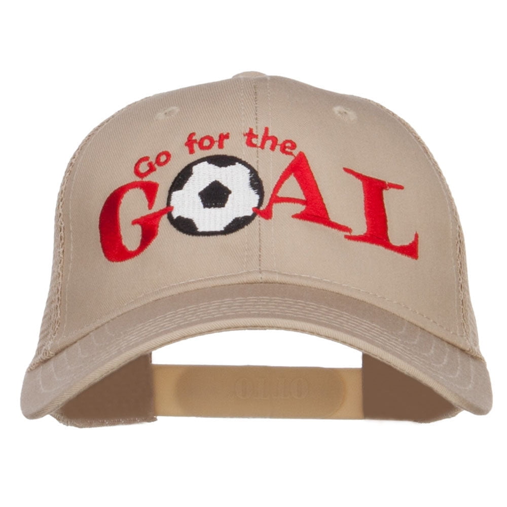 Go For Goal Embroidered Trucker Cap - Khaki OSFM - Walmart.com