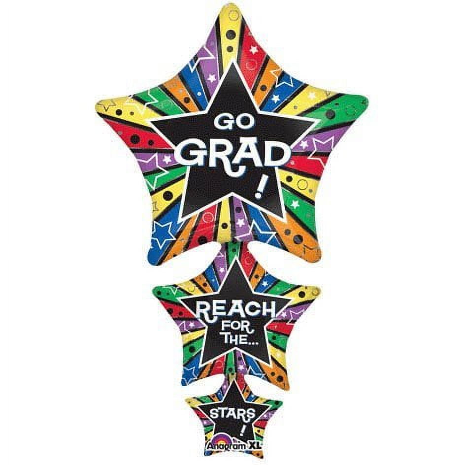 Go Grad Reach for The Stars Stacked 42" Balloon Mylar - Walmart.com
