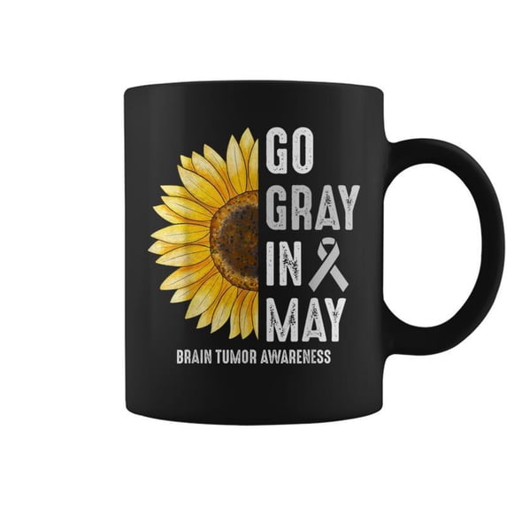 Go Gray In May Support Rainbow Brain Cancer Tumor Awareness Coffee Mugs ...