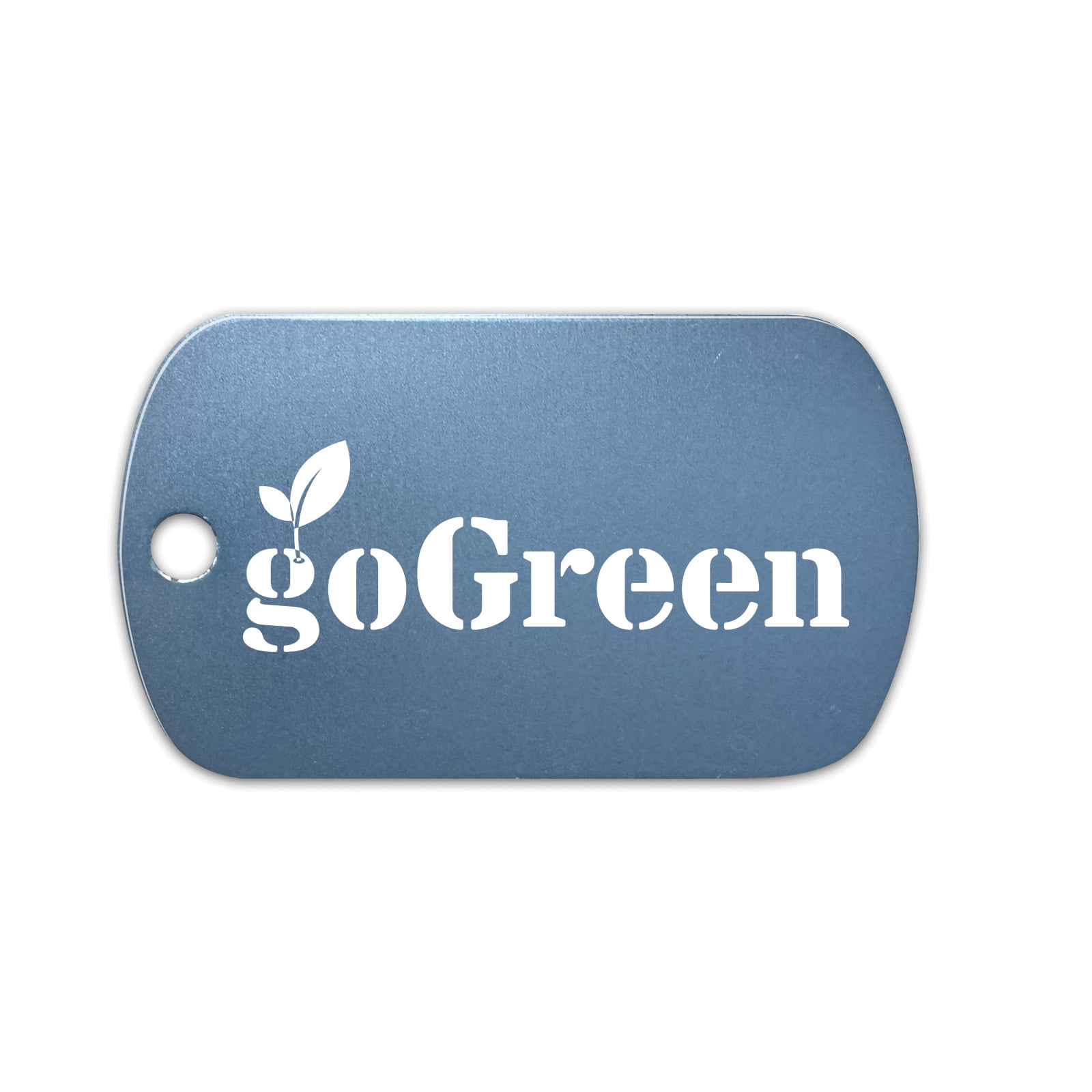 Go Green GI Dog Tag Aluminum Keychain go green environmental #2 - Light ...