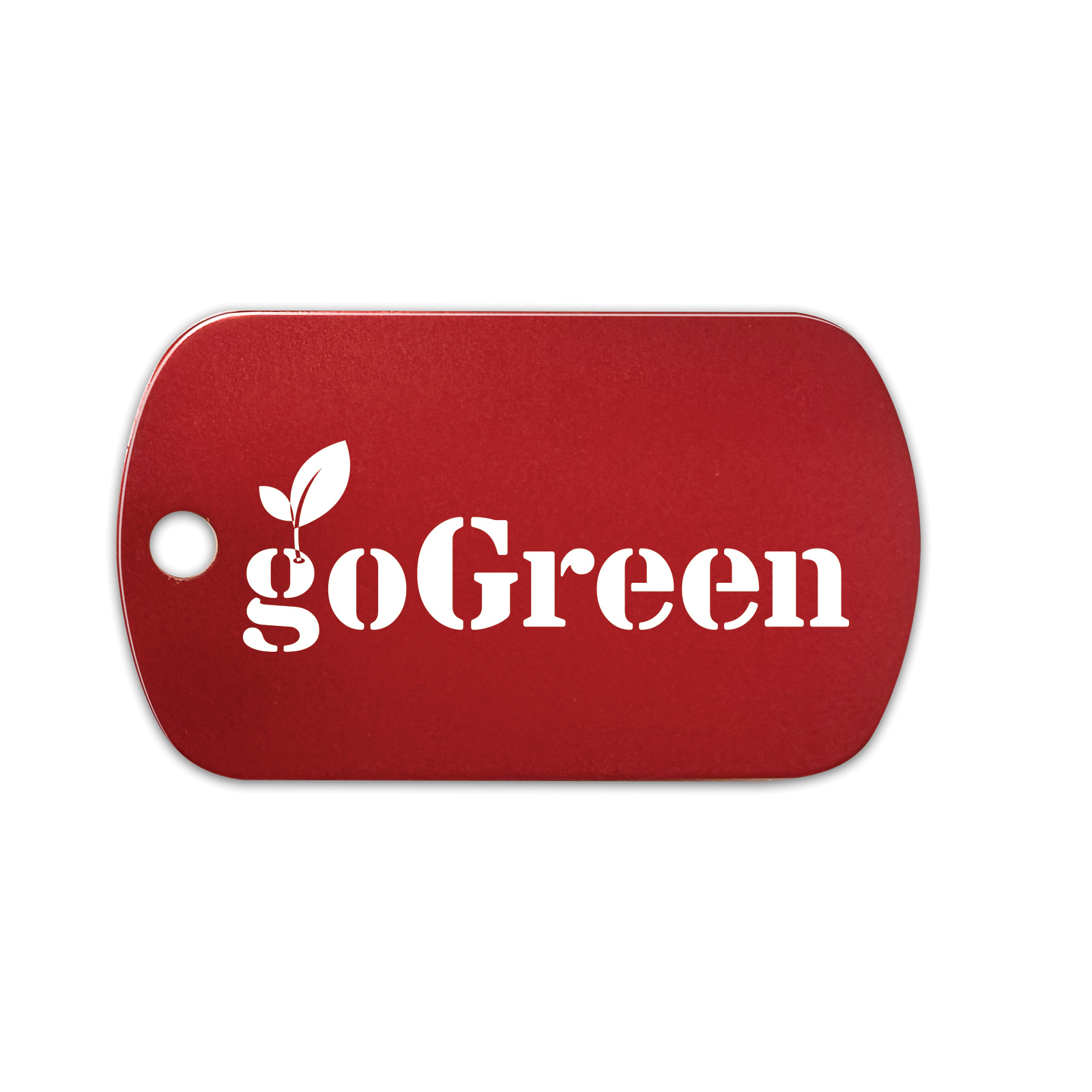 Go Green GI Dog Tag Aluminum Keychain go green environmental #2 - Red ...