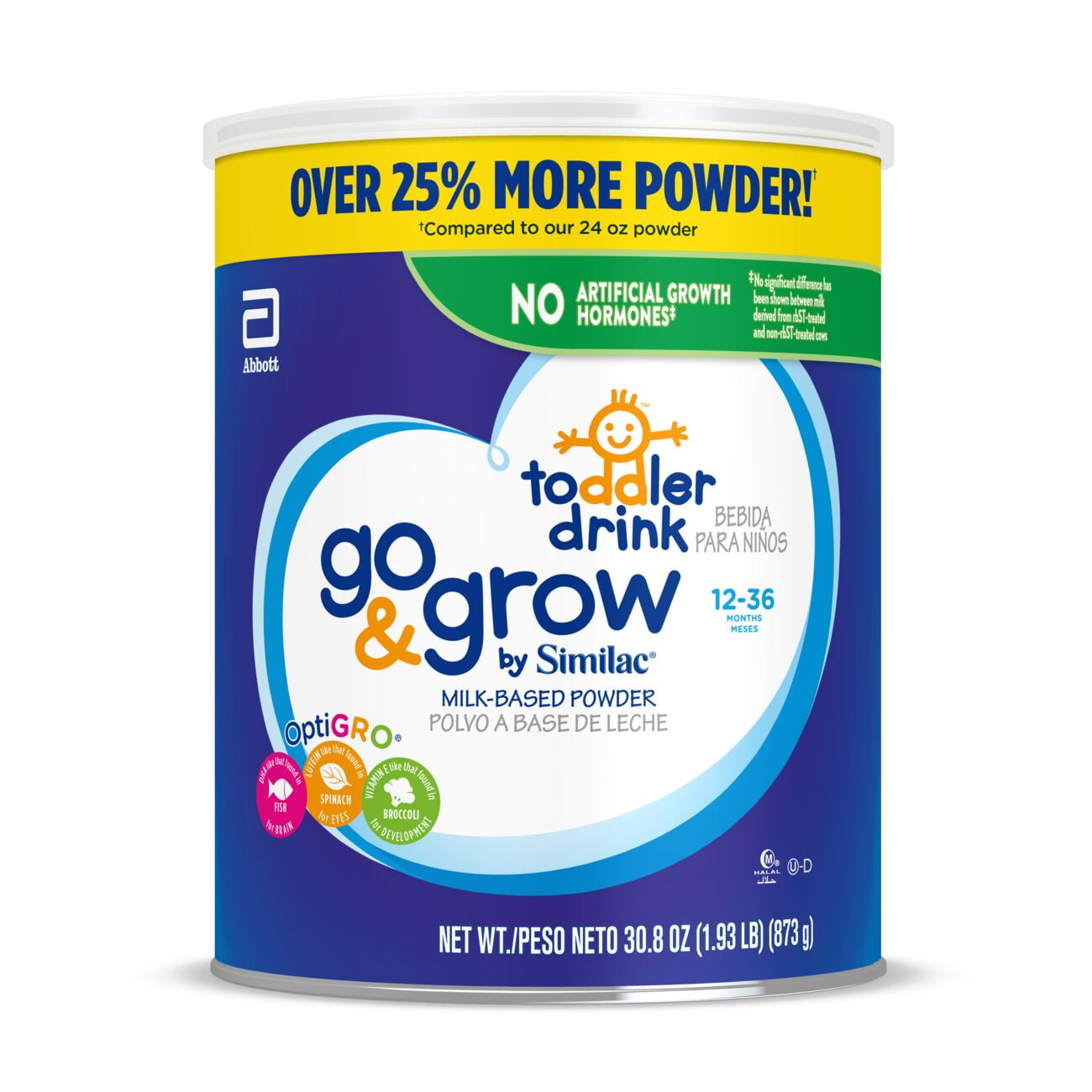 Go & Grow by Similac Milk-Based Toddler Drink, Powder, 3.8 oz (Pack of ...