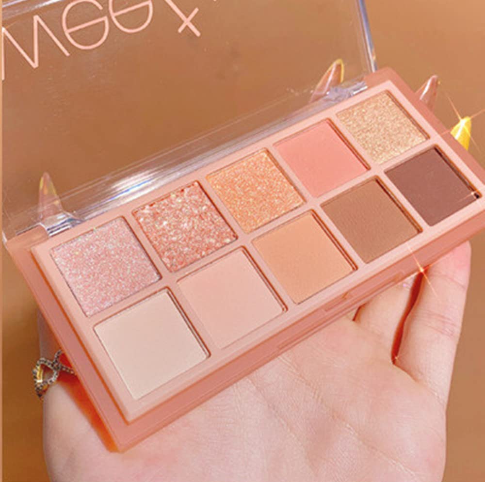 Go Ho 10 Colors Eyeshadow Palette,Matte&Glitter&Shimmer Eyeshadow ...