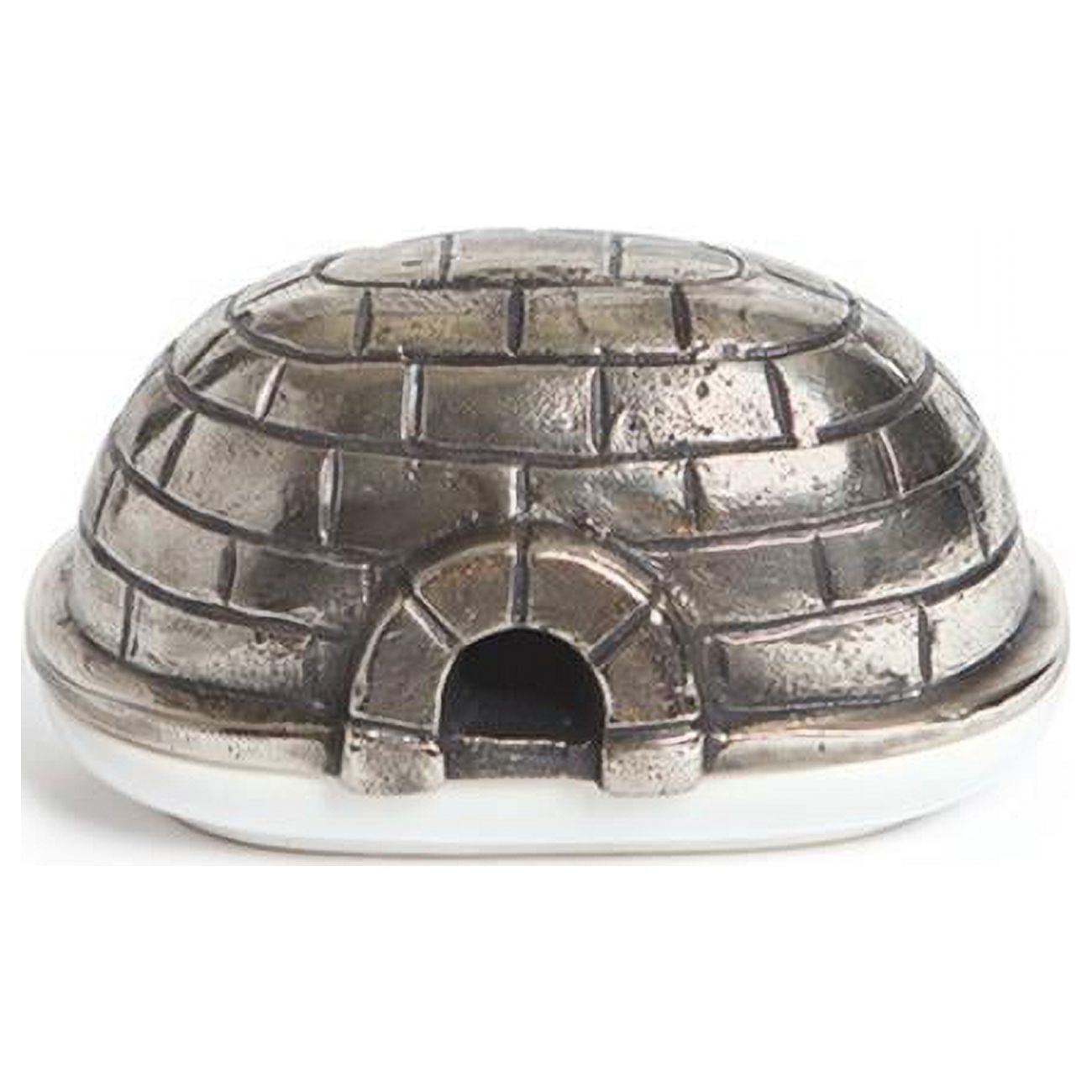 Go Home 21113 Ceramic & Aluminum Igloo Butter Dish, Silver & White - 4 ...