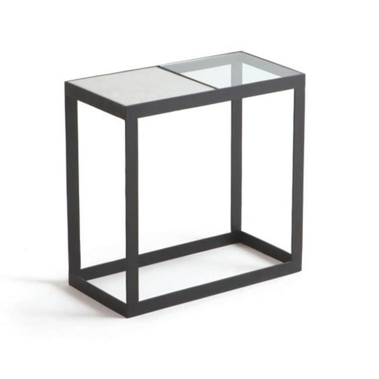 Go Home 21260 Iron, Glass & Marble Cole Side Table - Black & White, 19 ...