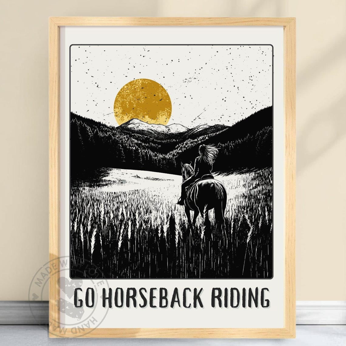 Go Horse Back Riding Poster, Horse Riding Print, Gift For Horseback ...