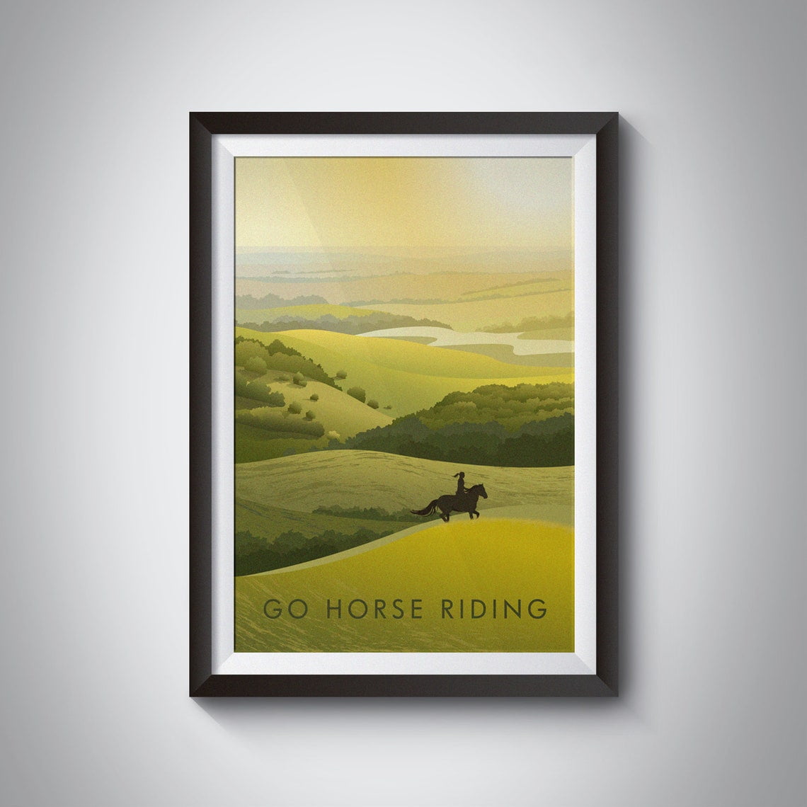 Go Horse Riding Art Print, Equestrian Artwork, Hacking, Horseback ...