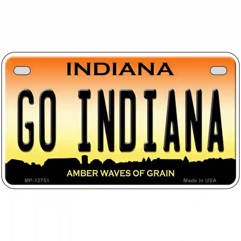 Go Indiana Novelty Metal License Plate Tag 7" x 4" Motorcycle (MP ...
