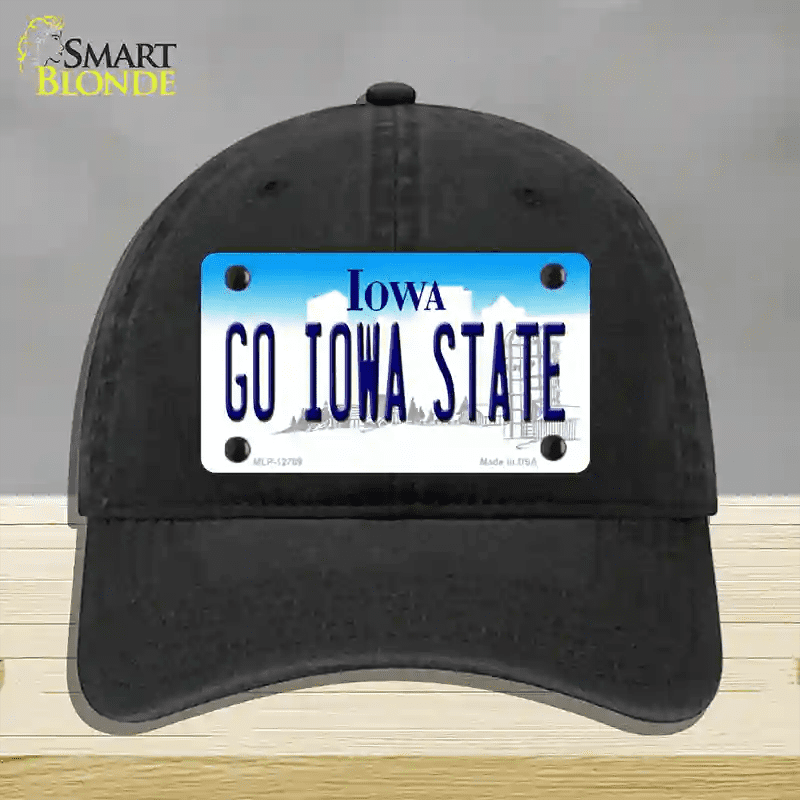 Go Iowa State Novelty License Plate Hat Tag Unconstructed Cotton Black ...