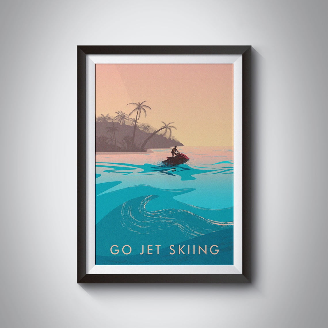 Go Jet Skiing Art Print, Water Sports Poster, Outdoor Hobbies ...