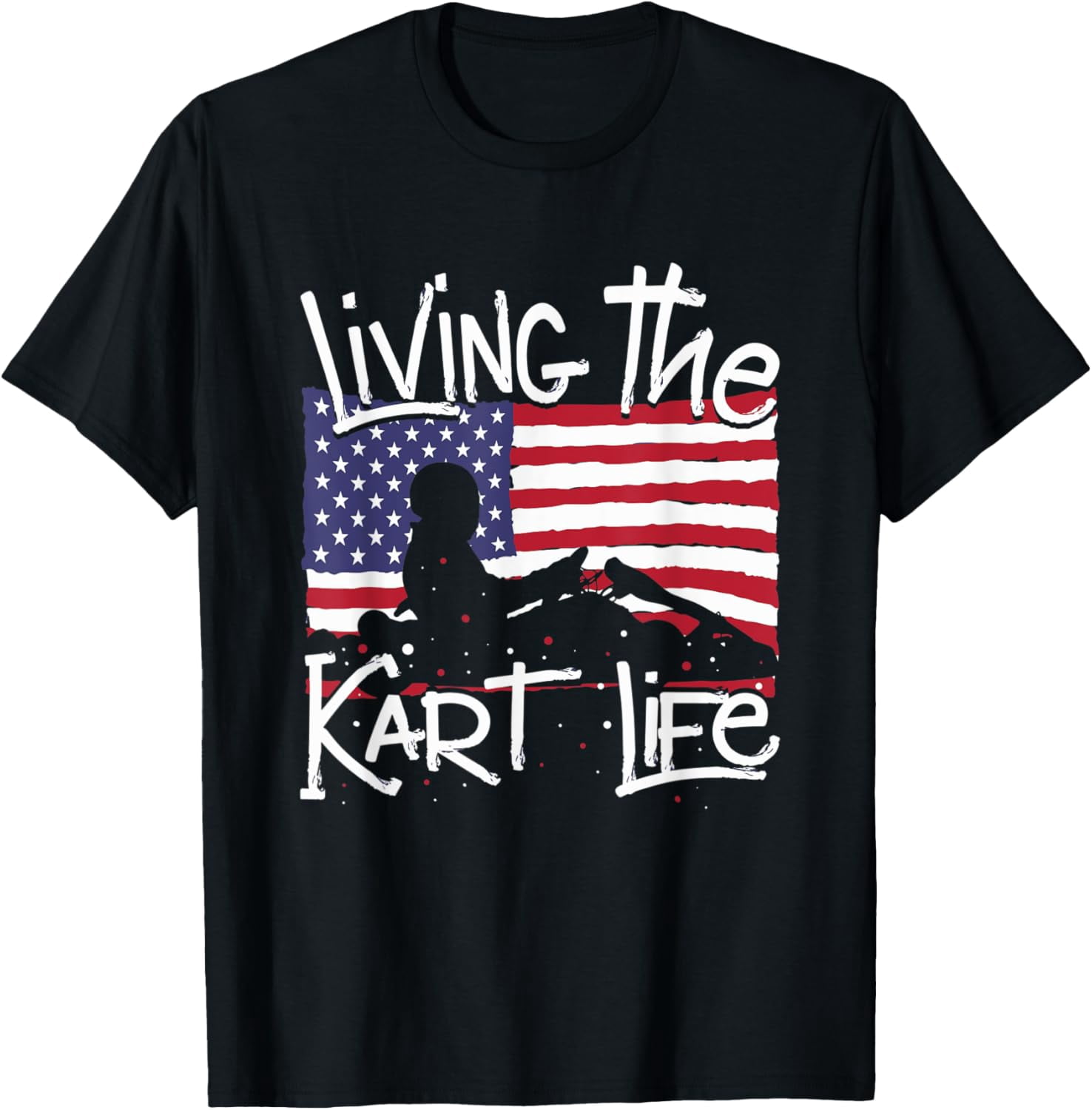 Go Kart Karting Racing Racecar Horsepower with USA Flag T-Shirt ...