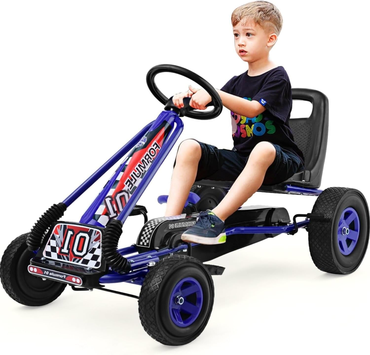 4 Wheel Pedal Go Kart GLACER Kids Pedal Go Kart - 4 Wheel Metal Off ...